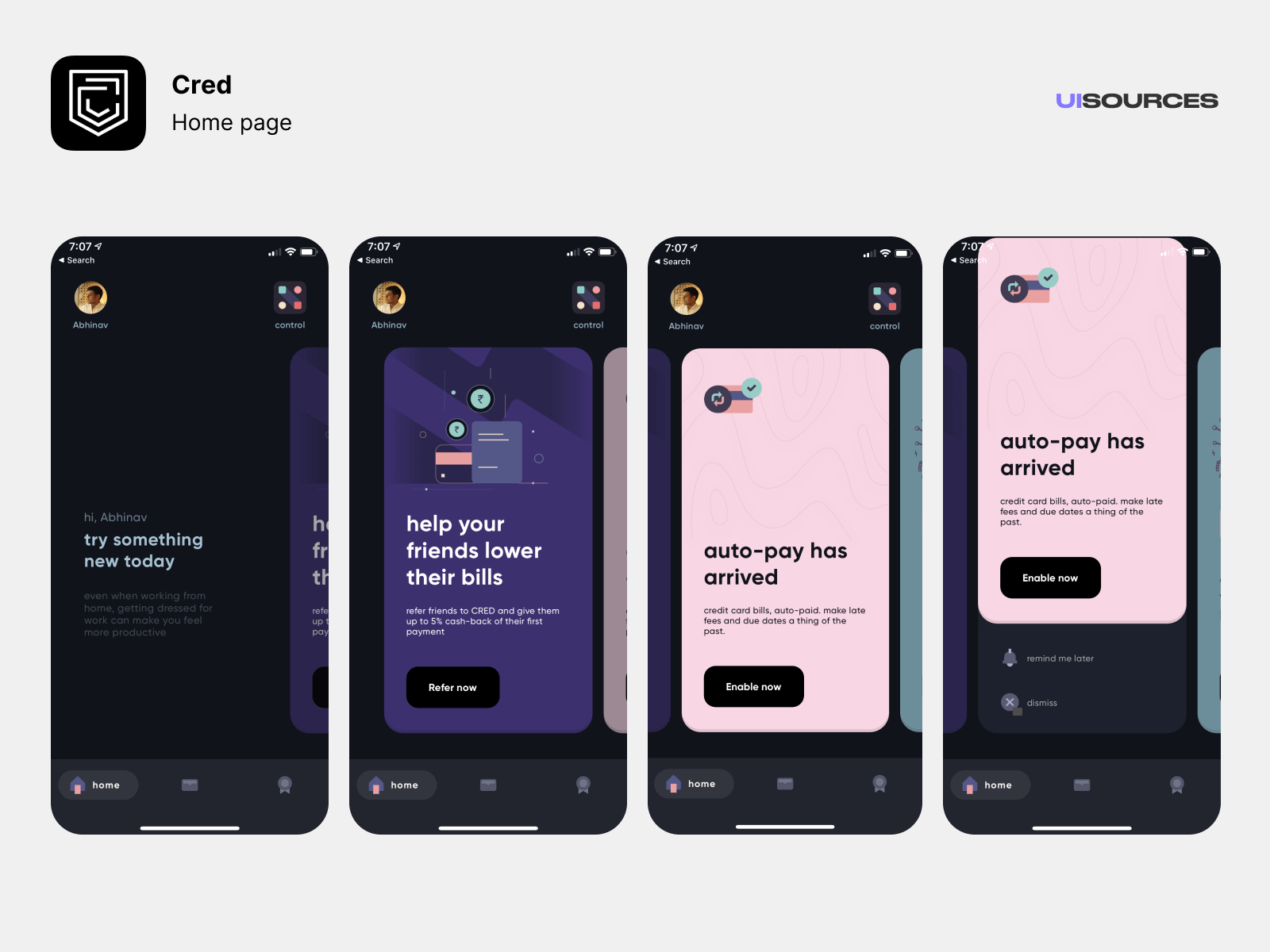 Cred App - Pay credit card bills | UI Sources